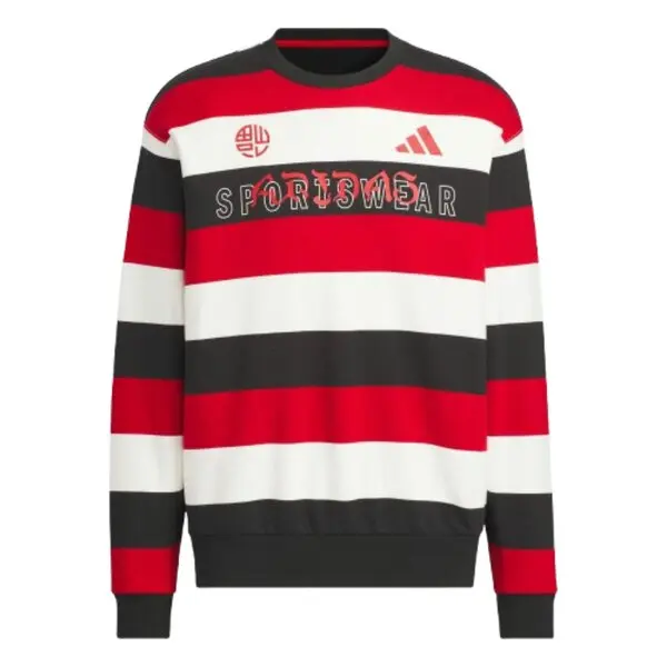 Adidas Stripe Crewneck Sweatshirt - Red/white/black