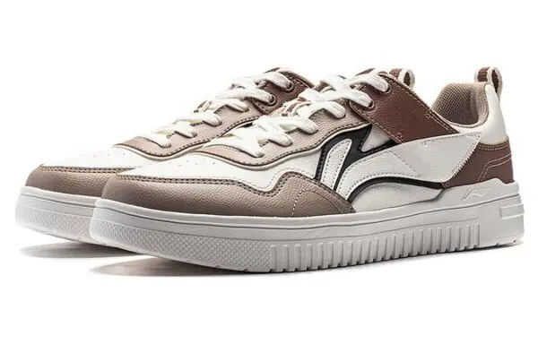 LI-NING Qingyun Low Top Sneakers - White/brown/black