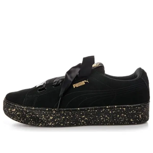 PUMA Vikky Platform Ribbon Sneakers - Black/gold