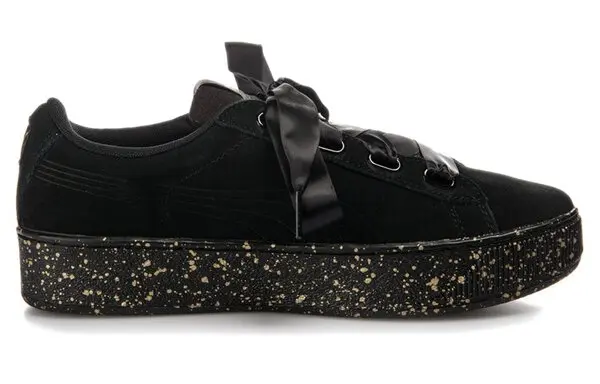 PUMA Vikky Platform Ribbon Sneakers - Black/gold