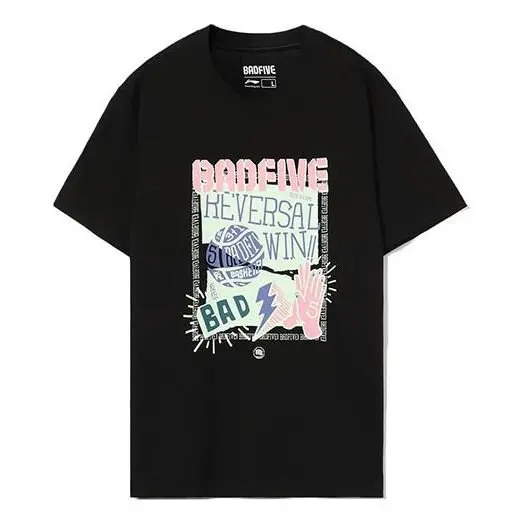 LI-NING Badfive Graphics Loose Fit T-shirt 'black - Black/multi-color