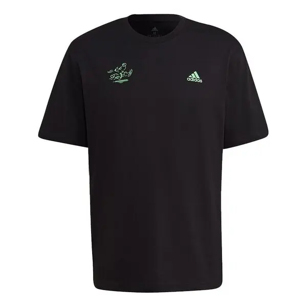 Adidas Sig Gfx 1 Casual Sports Breathable Printing Short Sleeve T-shirt - Black