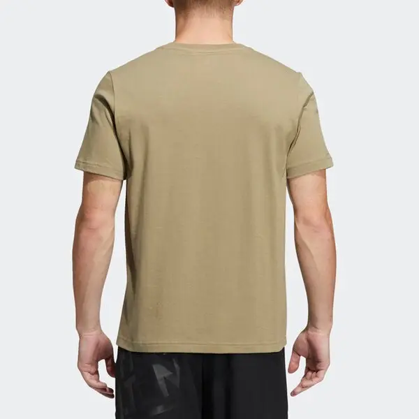 Adidas Solid Color Round Neck Short Sleeve Green T-shirt