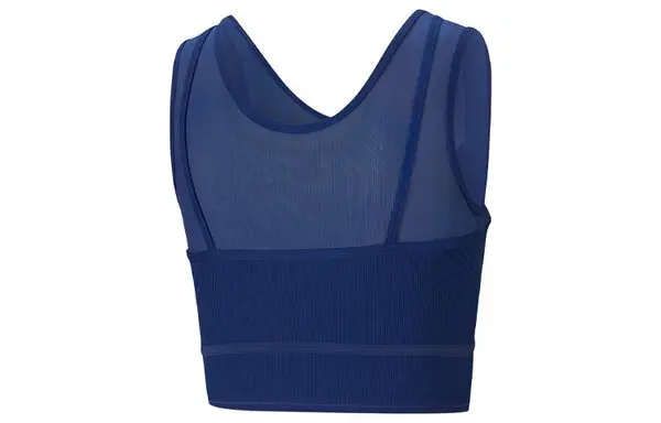 PUMA Studio Layered Crop Top - Blue/black