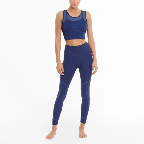 PUMA Studio Layered Crop Top - Blue/black
