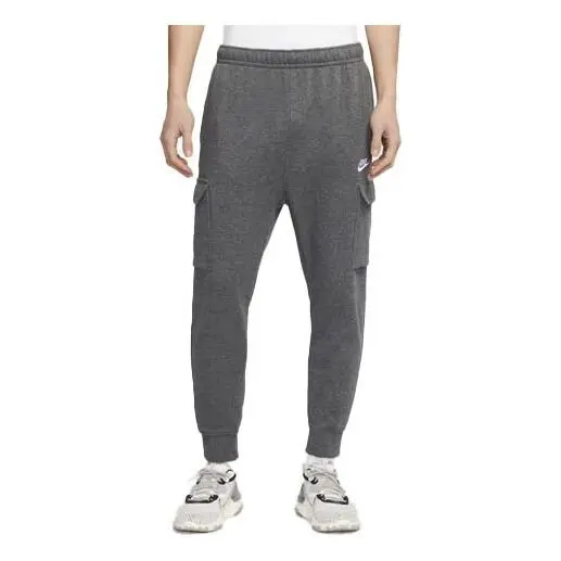 Nike Sportswear Club French Terry Overall Ankle Banded Sports Pants Gray - Grey