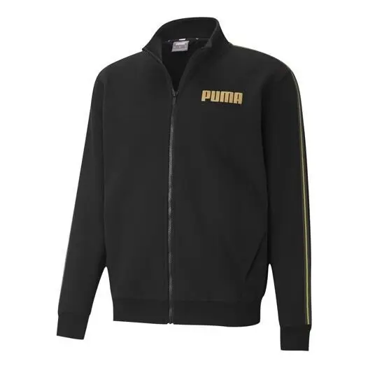 PUMA Metallic Logo Stand Collar Track Jacket - Black