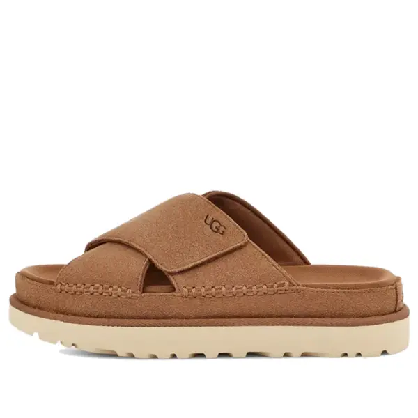 UGG Goldenstar Cross Slide Sandals - Chestnut