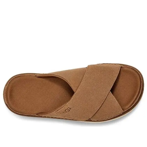 UGG Goldenstar Cross Slide Sandals - Chestnut