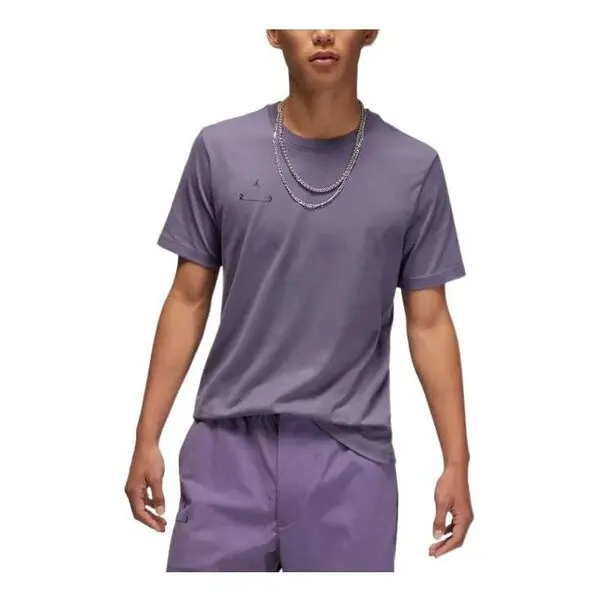 JORDAN Solid Color Round Neck Pullover Brand Alphabet Pattern Short Sleeve T-shirt Canyon Purple - Default Colorway
