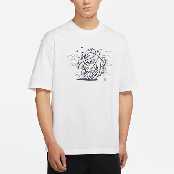 JORDAN Printing Round Neck Pullover Short Sleeve T-shirt