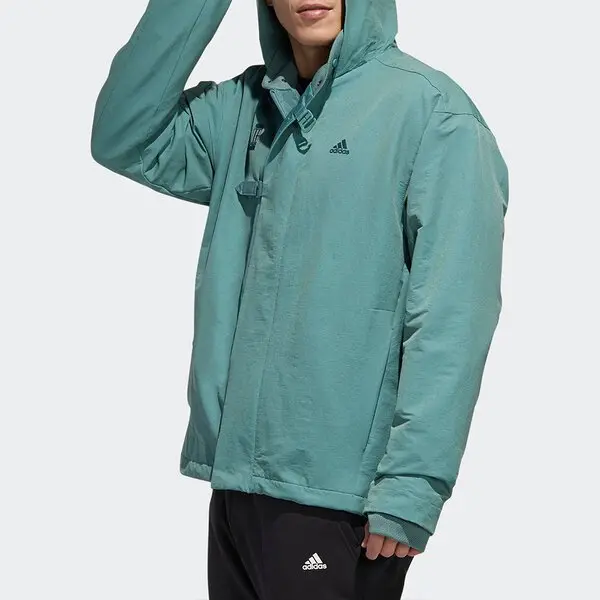 Adidas Sporty Hooded Jacket With Button Detailing