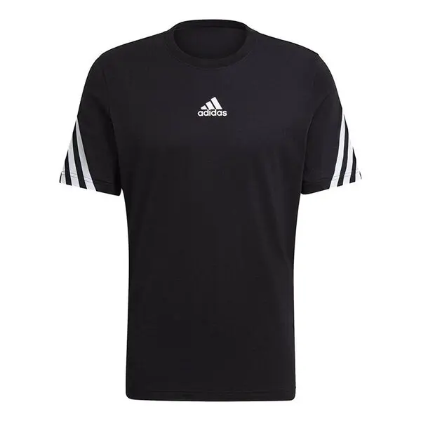 Adidas M 3s Tape Tee Printing Sports Short Sleeve - Black