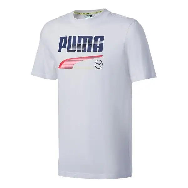 PUMA Team Graphic Tee 'white - White/red