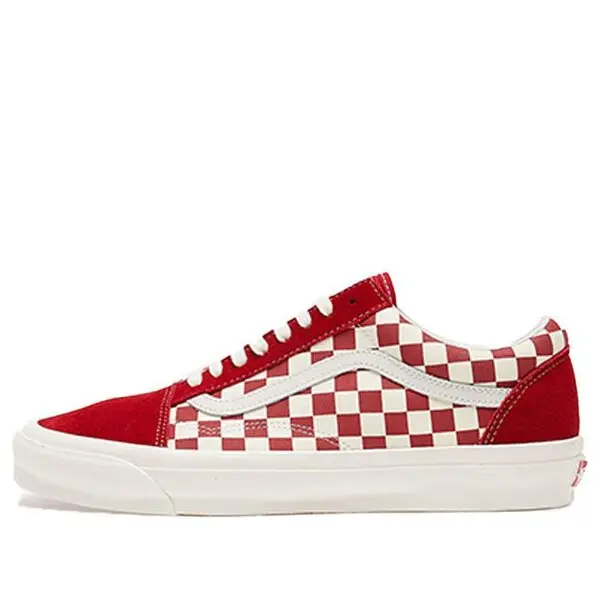 VANS Og Old Skool Lx Checkerboard Sneakers - White/red