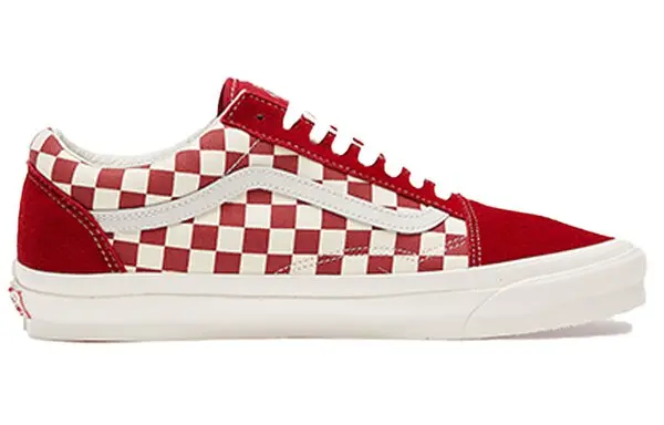 VANS Og Old Skool Lx Checkerboard Sneakers - White/red