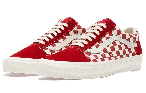 VANS Og Old Skool Lx Checkerboard Sneakers - White/red