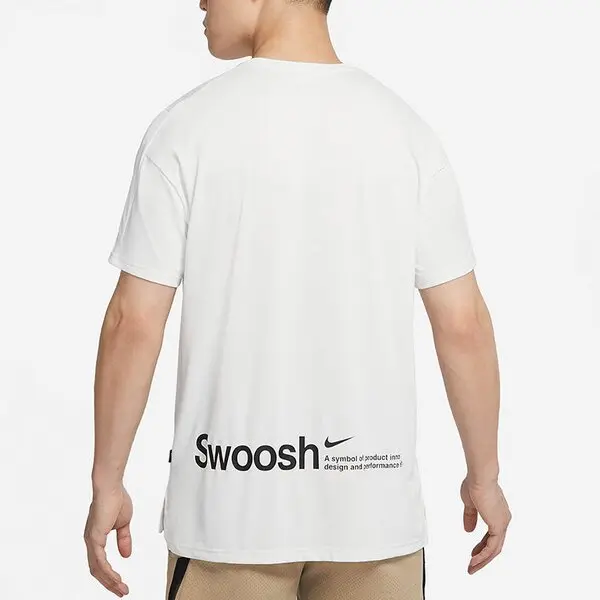 Nike Alphabet Pattern Printing Round Neck Short Sleeve Mountain White T-shirt