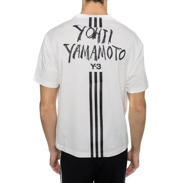 Adidas Y-3 Stripe Alphabet Short Sleeve T-shirt