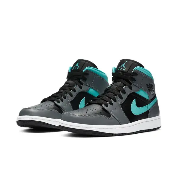 JORDAN Air 1 Mid Aqua Sneakers - Grey