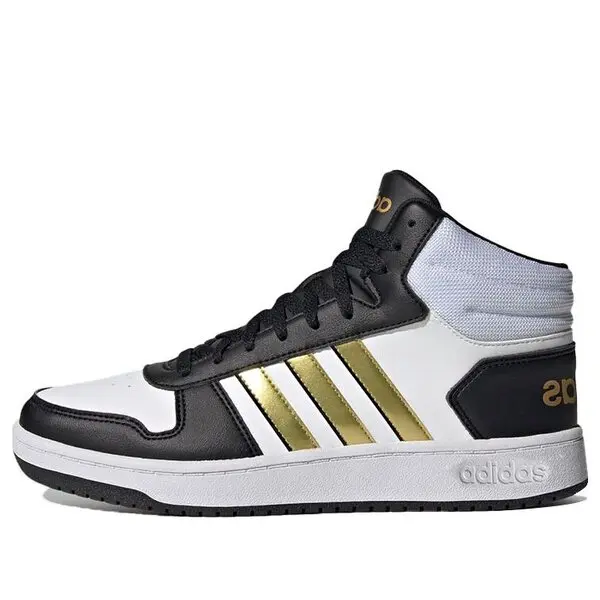 Adidas Hoops 2.0 Mid Top Sneakers - White/blue/gold