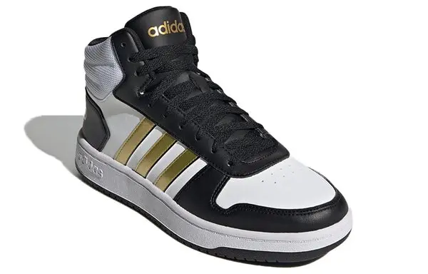 Adidas Hoops 2.0 Mid Top Sneakers - White/blue/gold
