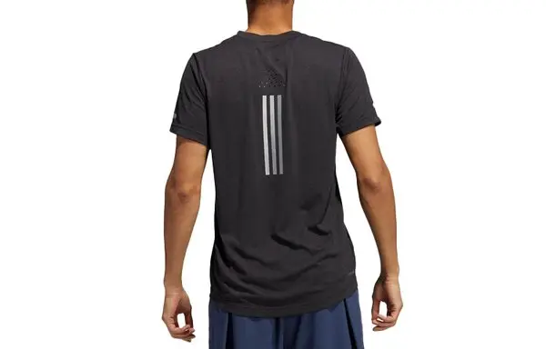 Adidas Short Sleeve Training T-shirt With Reflective Stripes - Light Gray