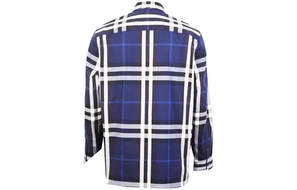 Burberry Ss21 Classic Plaid Long Sleeves Shirt 'navy Blue