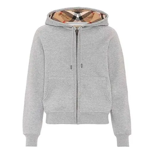 Burberry Zip-up Hooded Casual Jacket - Grey