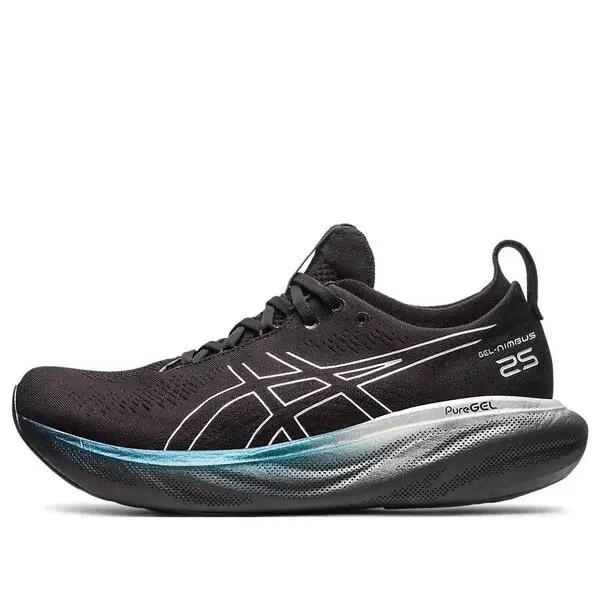 Asics Gel-nimbus 25 Platinum Pure Silver Lace-up Sneakers - Black