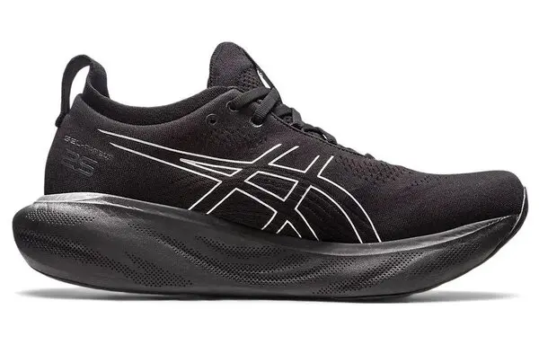 Asics Gel-nimbus 25 Platinum Pure Silver Lace-up Sneakers - Black