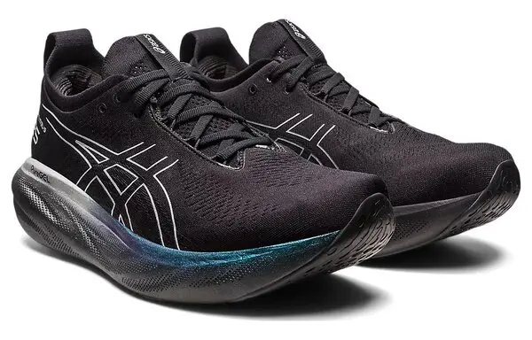Asics Gel-nimbus 25 Platinum Pure Silver Lace-up Sneakers - Black