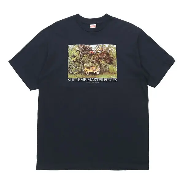 Supreme Ss20 Week 1 Masterpieces Tee Landscape Printing Short Sleeve Navy - Blue