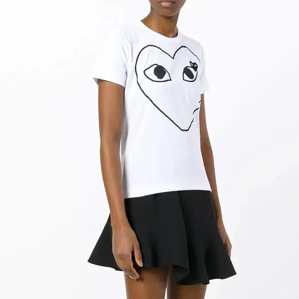 Play Comme Des Garcon Outlined Heart Tee