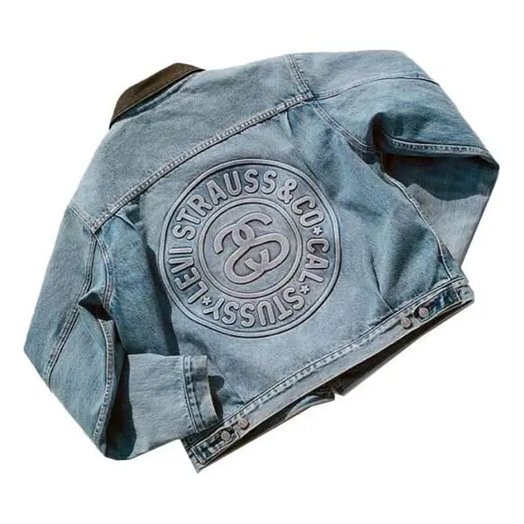 StÜssy X Levi's Embossed Praglad Trucker Jacket - Blue