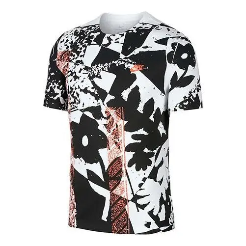Nike Splash Ink Printing Casual Sports Round Neck Short Sleeve Multicolor - Multi-color