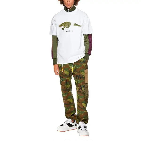 Palm Angels Croco Short-sleeve Tee /green