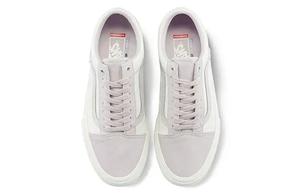 VANS Old Skool Powder White Suede And Canvas Sneakers - Pink/blue
