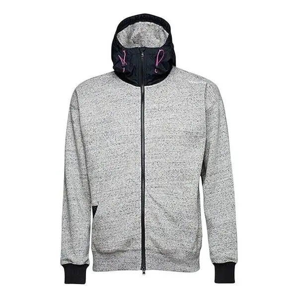 CONVERSE Mixed Media Full Zip Sweatshirt Asia Sizing - Grey