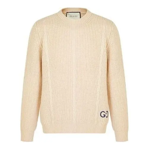Gucci Waffle-knit Gg Jumper - Beige