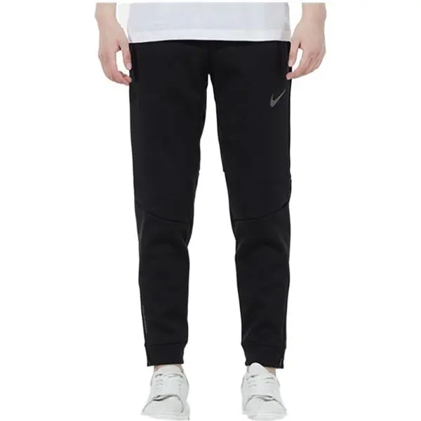 Nike Logo Printing Elastic Waistband Bundle Feet Sports Pants/trousers/joggers Black - Default Color