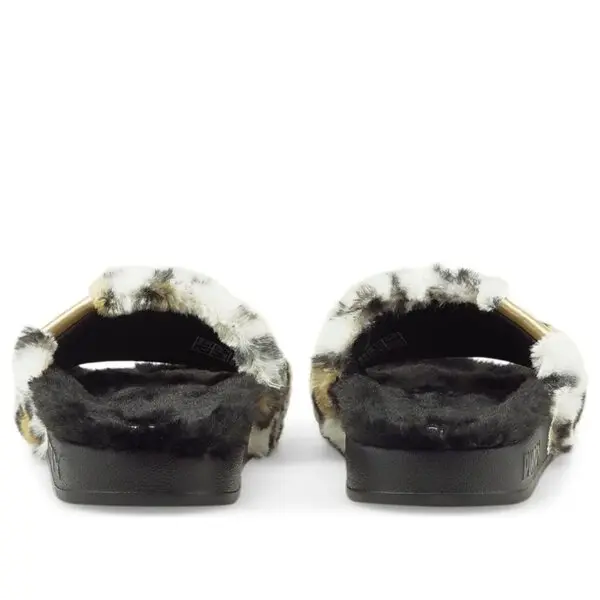 PUMA Leadcat 2.0 Faux Fur Leopard Slides