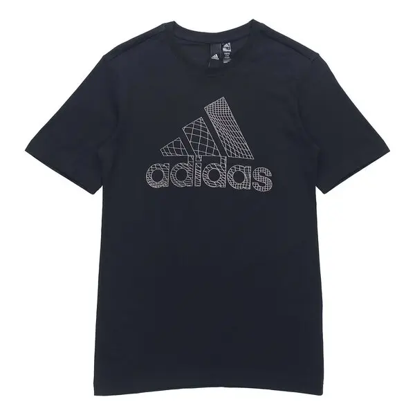 Adidas Athleisure Casual Sports Round Neck Short Sleeve - Black