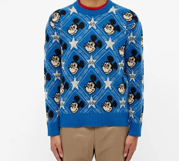 Gucci X Disney Mickey Mouse Patterned Crewneck Sweater