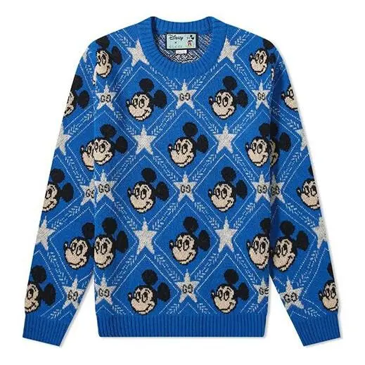 Gucci X Disney Mickey Mouse Patterned Crewneck Sweater - Blue