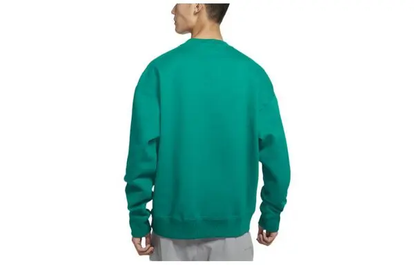 Nike Lab Fleece Crew Solid Color Plush Stay Warm Sports Round Neck Pullover Green - Multi-color