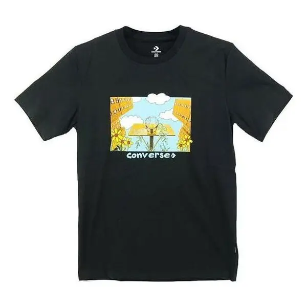 CONVERSE Overgrown Hoops T-shirt Asia Sizing - Black