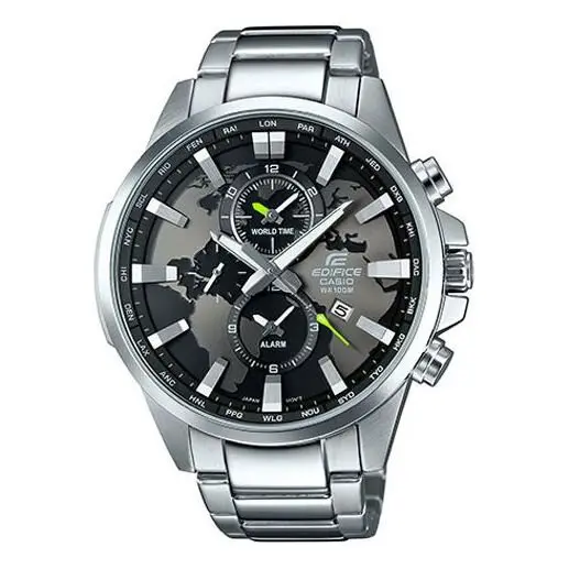 Casio Edifice Stainless Steel Analog Watch With Sapphire Crystal And Solar Power - Silver