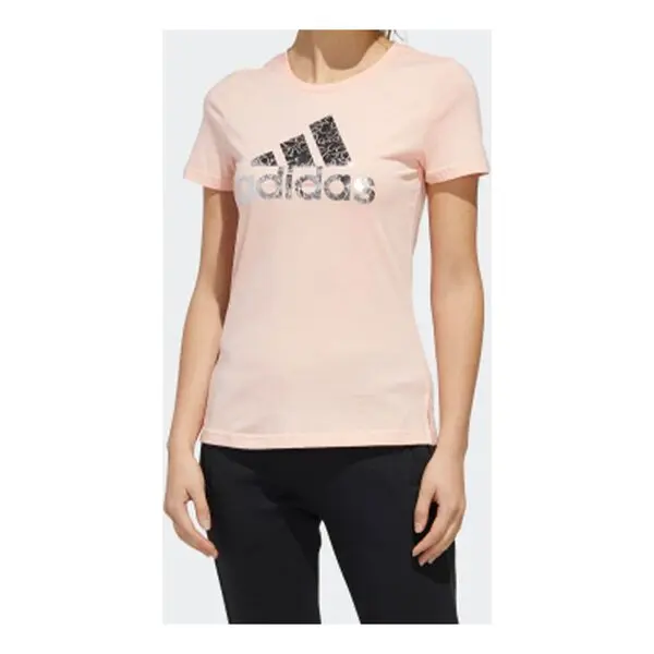 Adidas Brand Large Logo Short Sleeve T-shirt - Pink