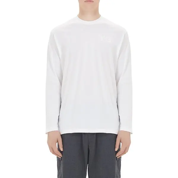 Adidas Y-3 Round Neck Pullover Logo Long Sleeves T-shirt